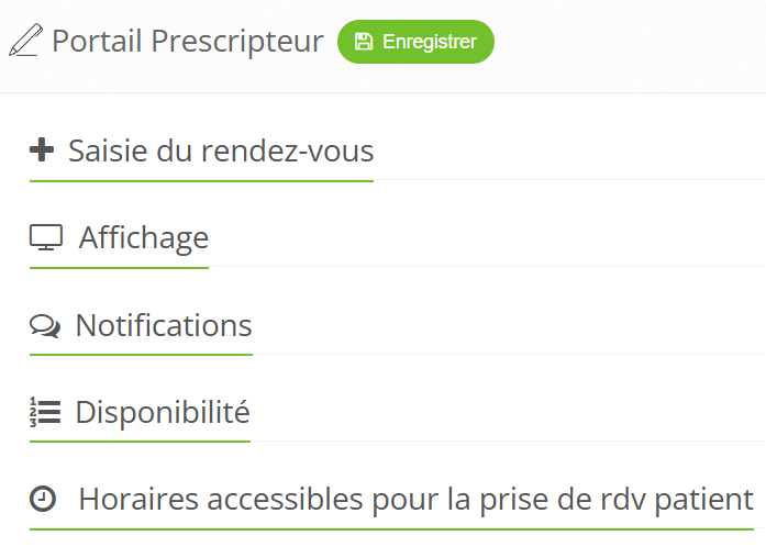 Paramétrage du portail prescripteur – EASYDOCT