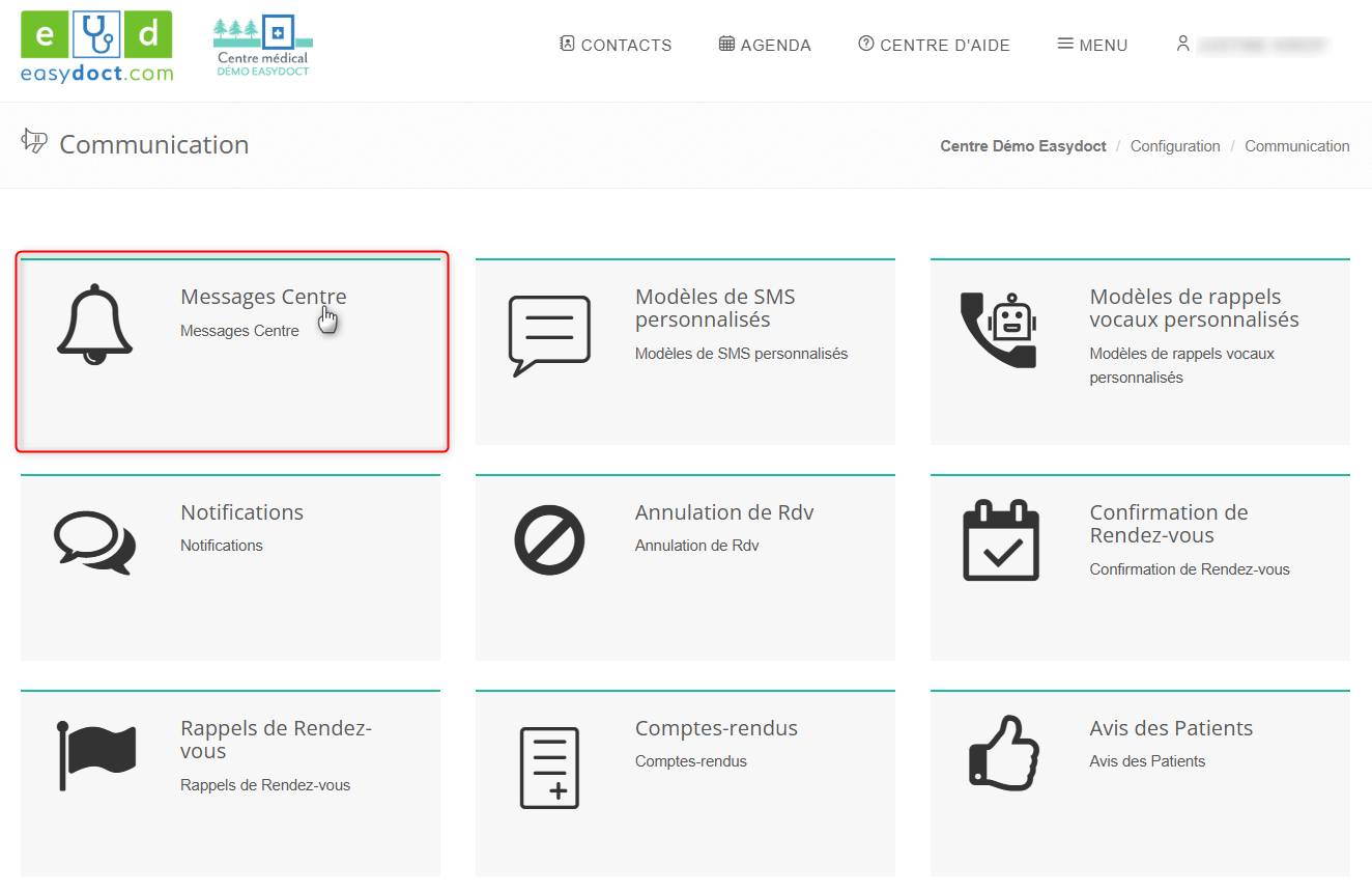Les messages centre ? – EASYDOCT