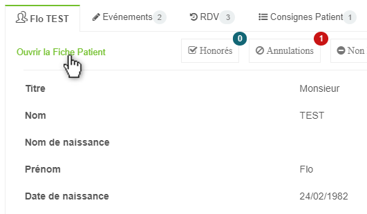 Visualiser les modifications des données du patient – EASYDOCT