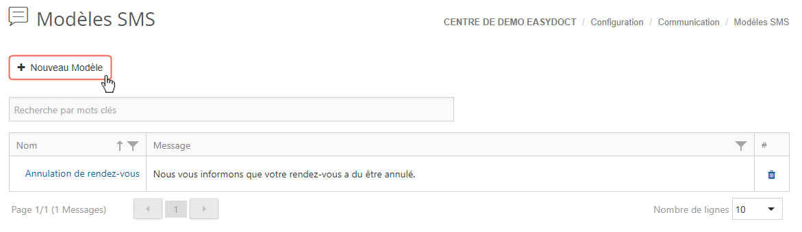 Personnaliser le SMS de confirmation de RDV – EASYDOCT