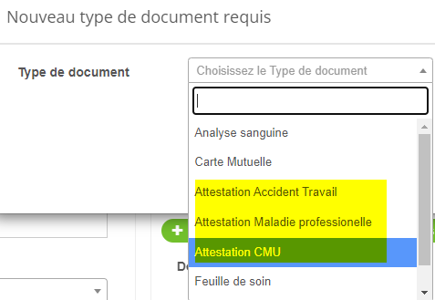 19/07/2023 Ajout de nouveaux types de document dans la liste des ...