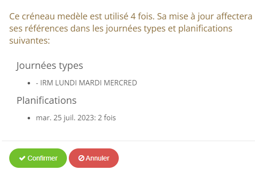 Editer un créneau type directement depuis la planification – EASYDOCT
